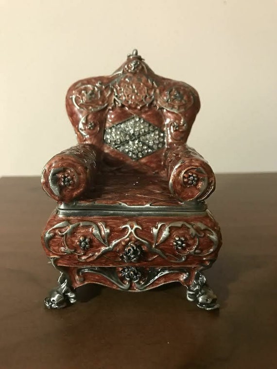 Victorian Style Miniature Chair Jewelry Box tray/Jewe… - Gem
