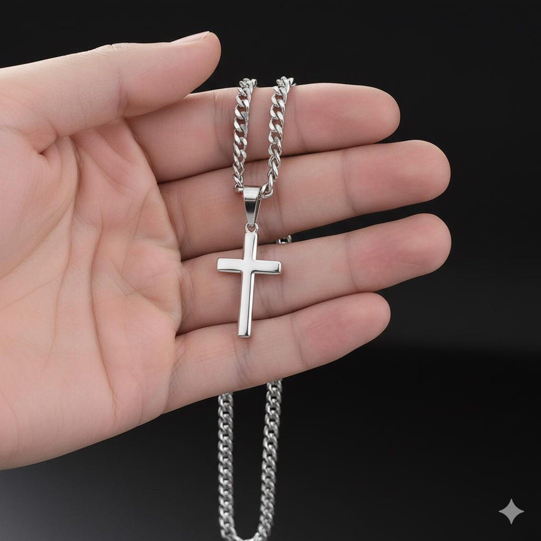 Classic Cuban Chain Cross Necklace for Dad – Heartfelt Father’s Day ...