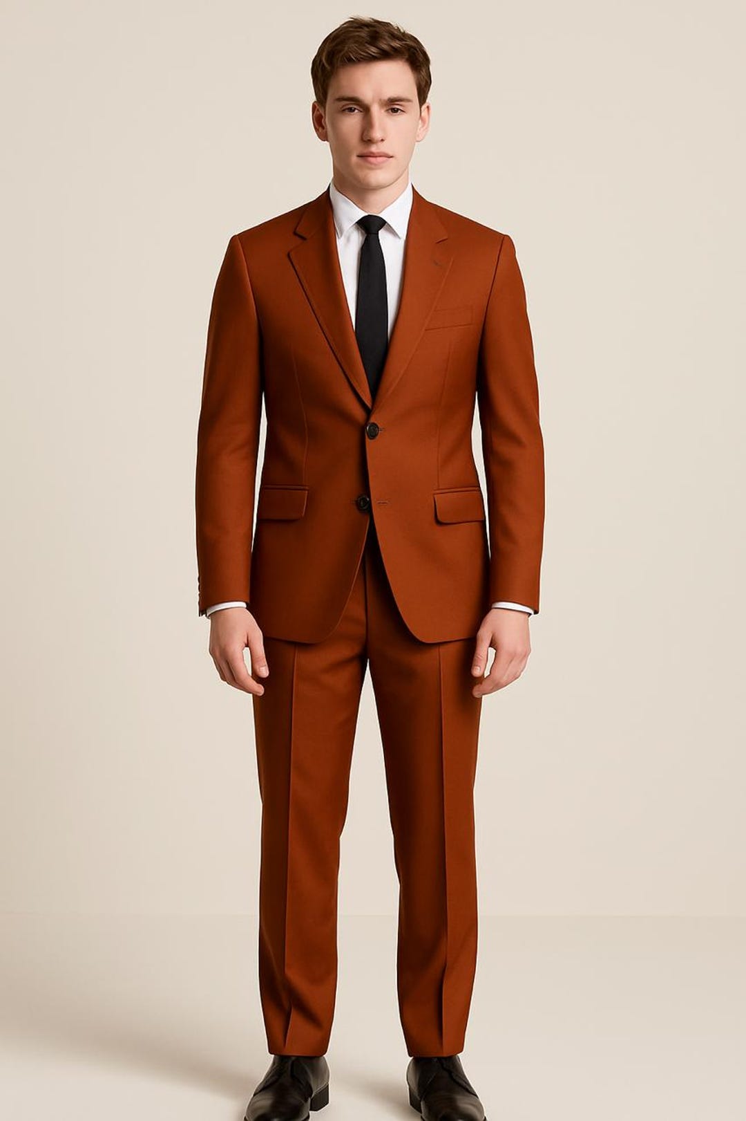 Men Rust Terracotta Suit – 2 Piece Slim Fit Blazer & Pants | Wedding ...