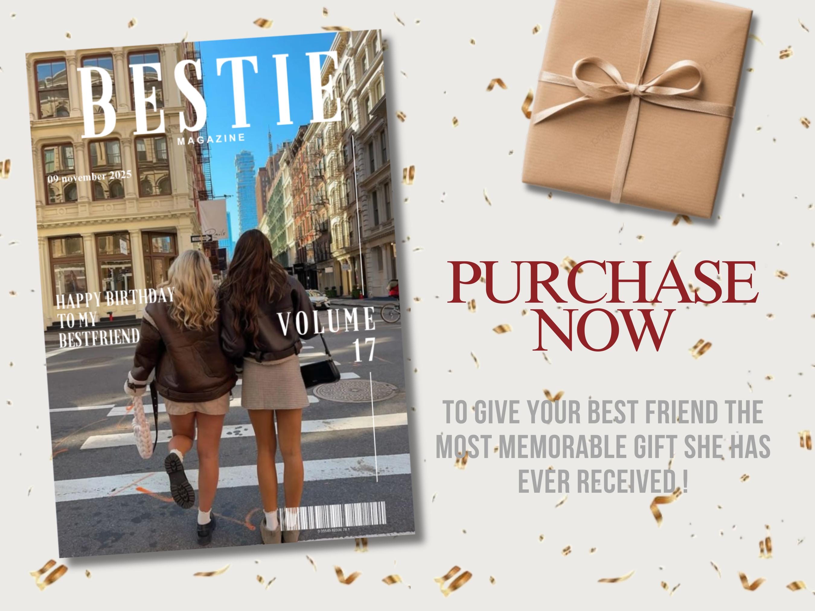 Custom Magazine Template for Best Friend Birthday Bestie Gift Vogue ...