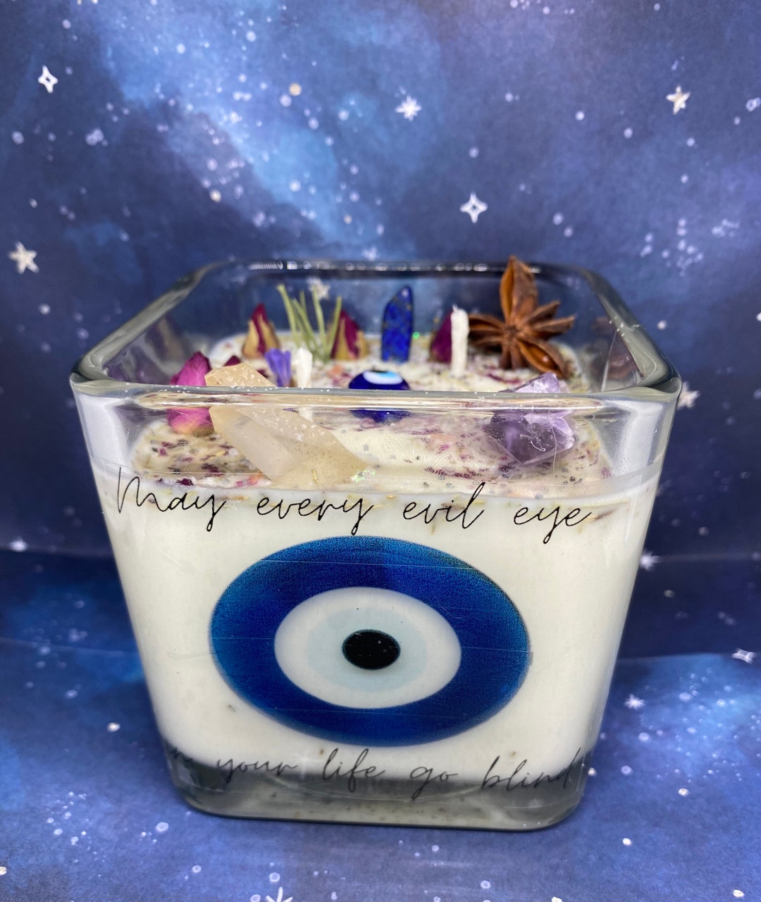 Evil Eye Candle, Protection Candle, Crystal Candle, Ritual Candle ...