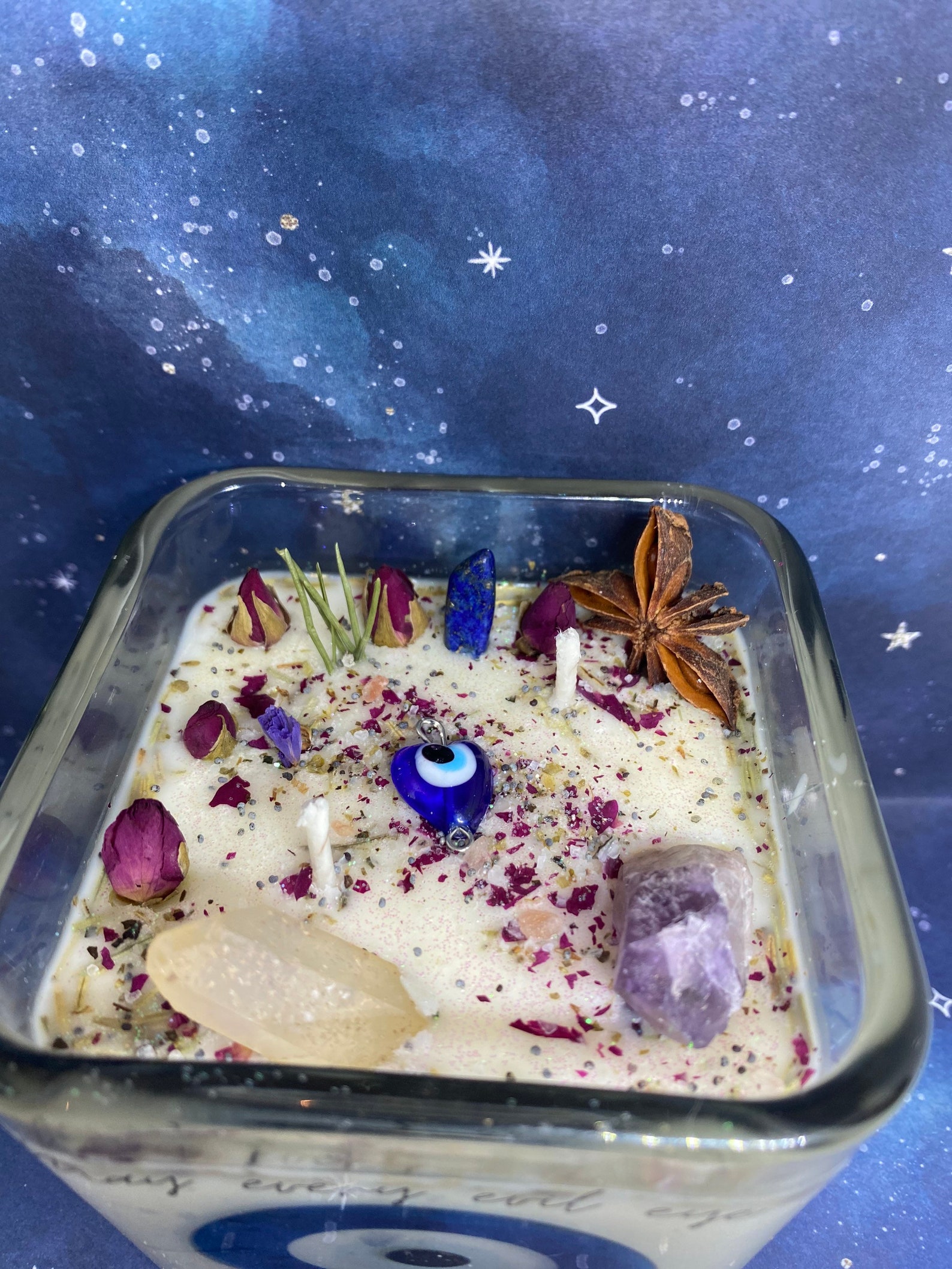 Evil Eye Candle Protection Candle Crystal Candle Ritual - Etsy