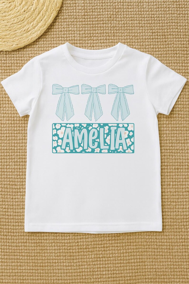 Blue Bow Name PNG – Personalized Girl Name Design With Floral Accents ...