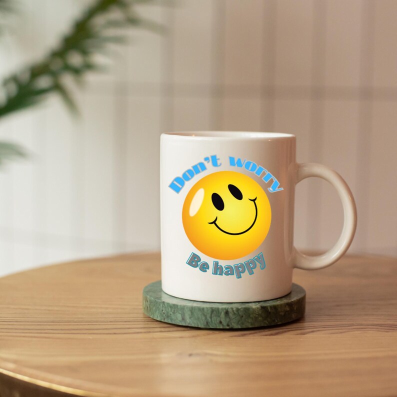 Don't Worry Be Happy Printable Poster | Smiley Face Wall Art | Digital ...