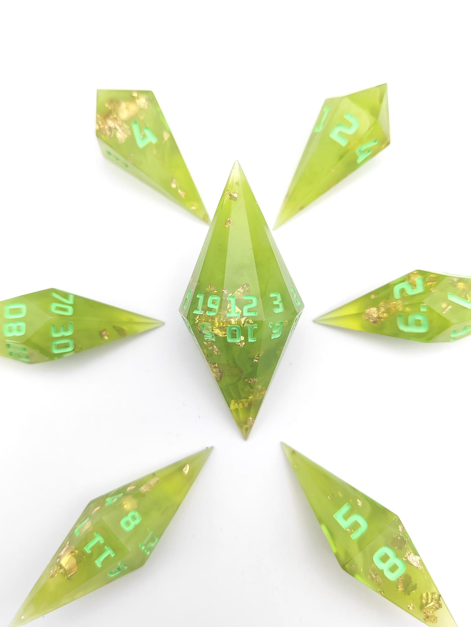 Handmade 7 Piece Elongated Dice Set for Tabletop Games Dnd - Alchemist ...