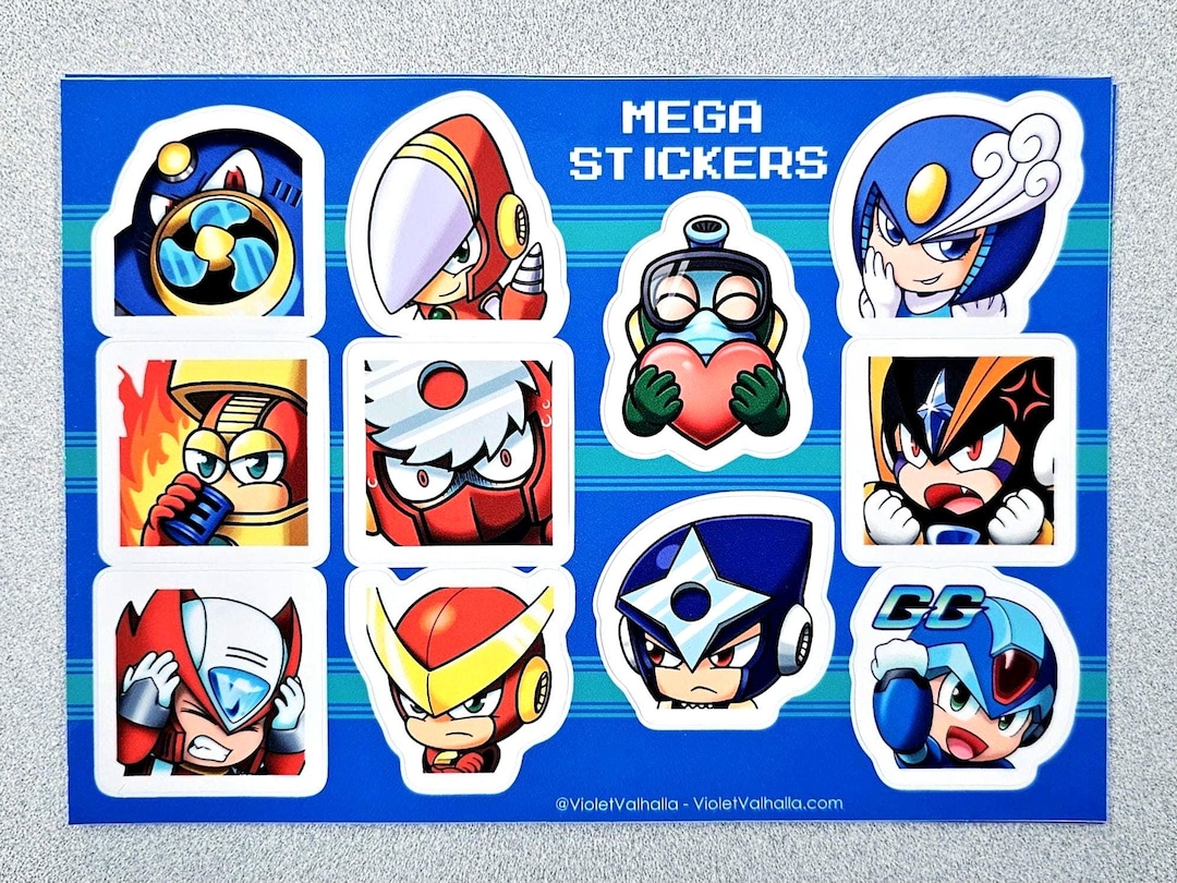 Mega Man / X Sticker Sheet Cute Anime Emote Vinyl Stickers - Etsy
