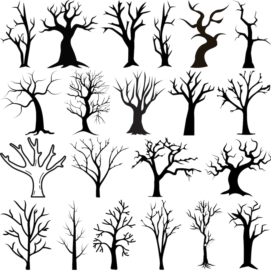 Bare Tree Svg Bundle, Bare Tree Silhouette, Bare Tree Cut Files for ...