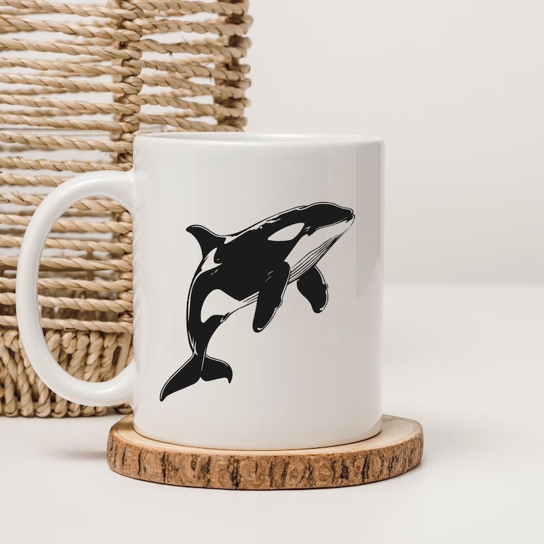 Orca Whale Silhouette Clipart, Ocean Animal Cut Files (SVG, PNG, PDF ...