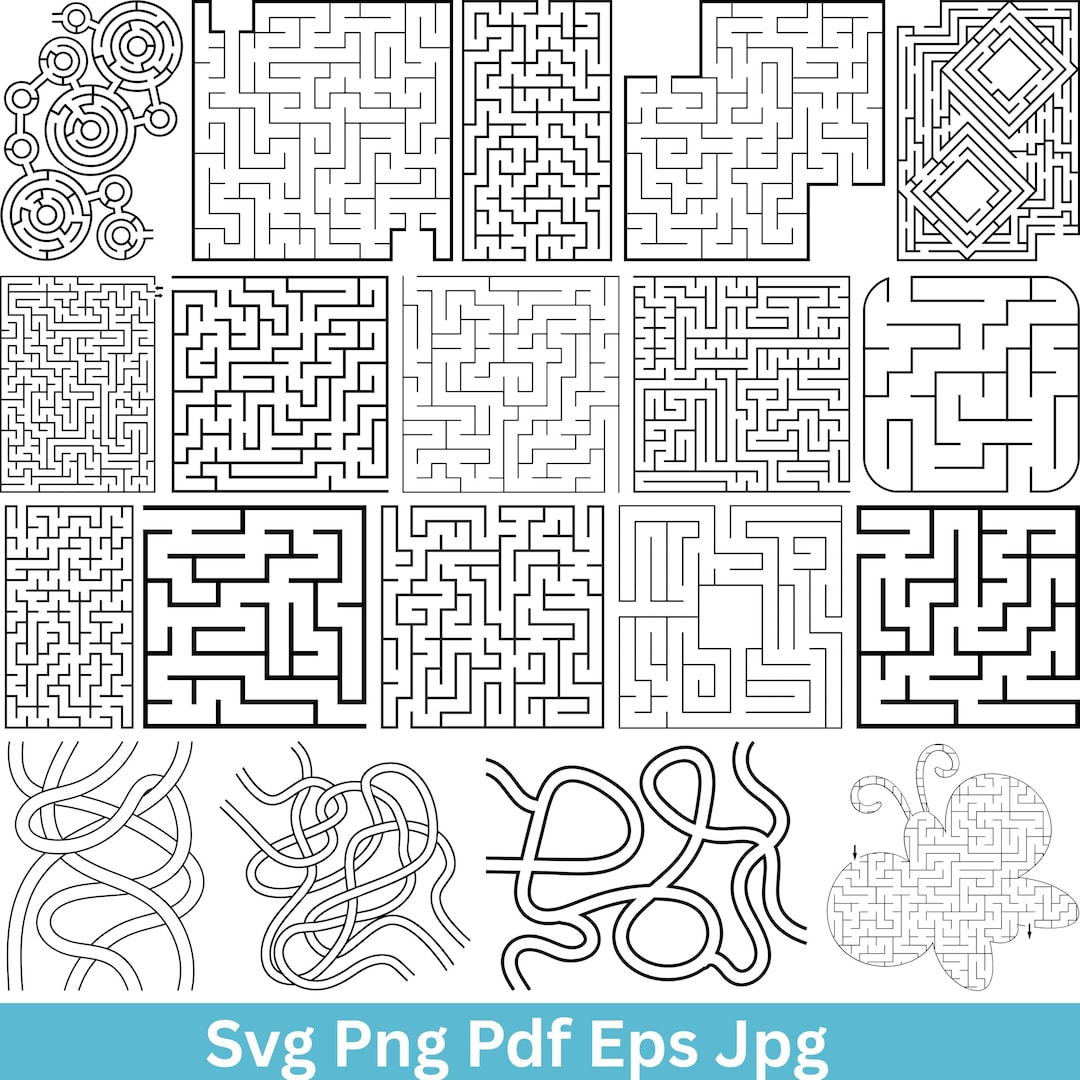 Labyrinth SVG Bundle: Maze Vector Graphics for Cricut (digital Download ...