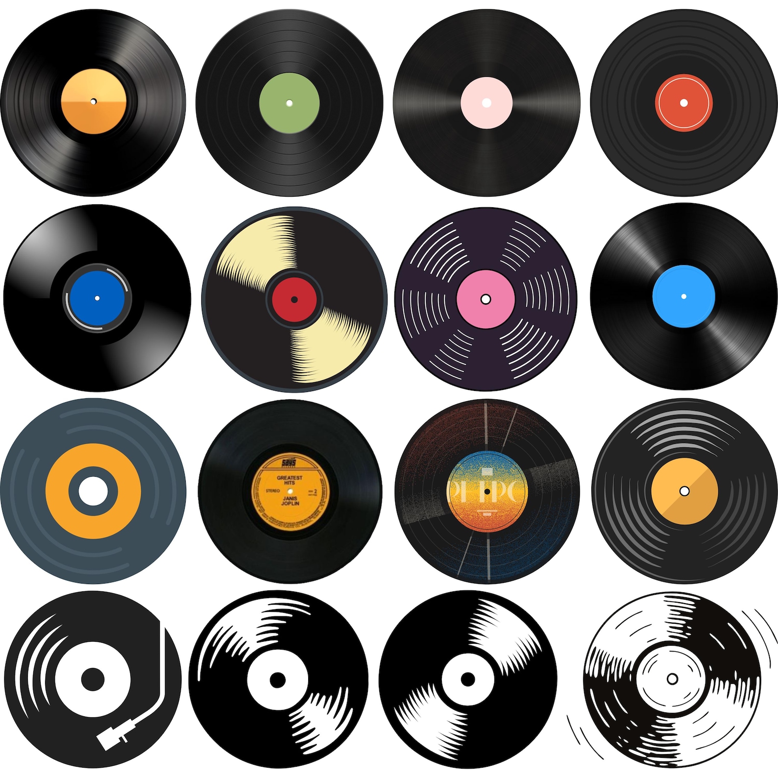 Vinyl Record SVG Bundle, Vinyl Disc Svg, Vinyl Record Svg, Melting ...