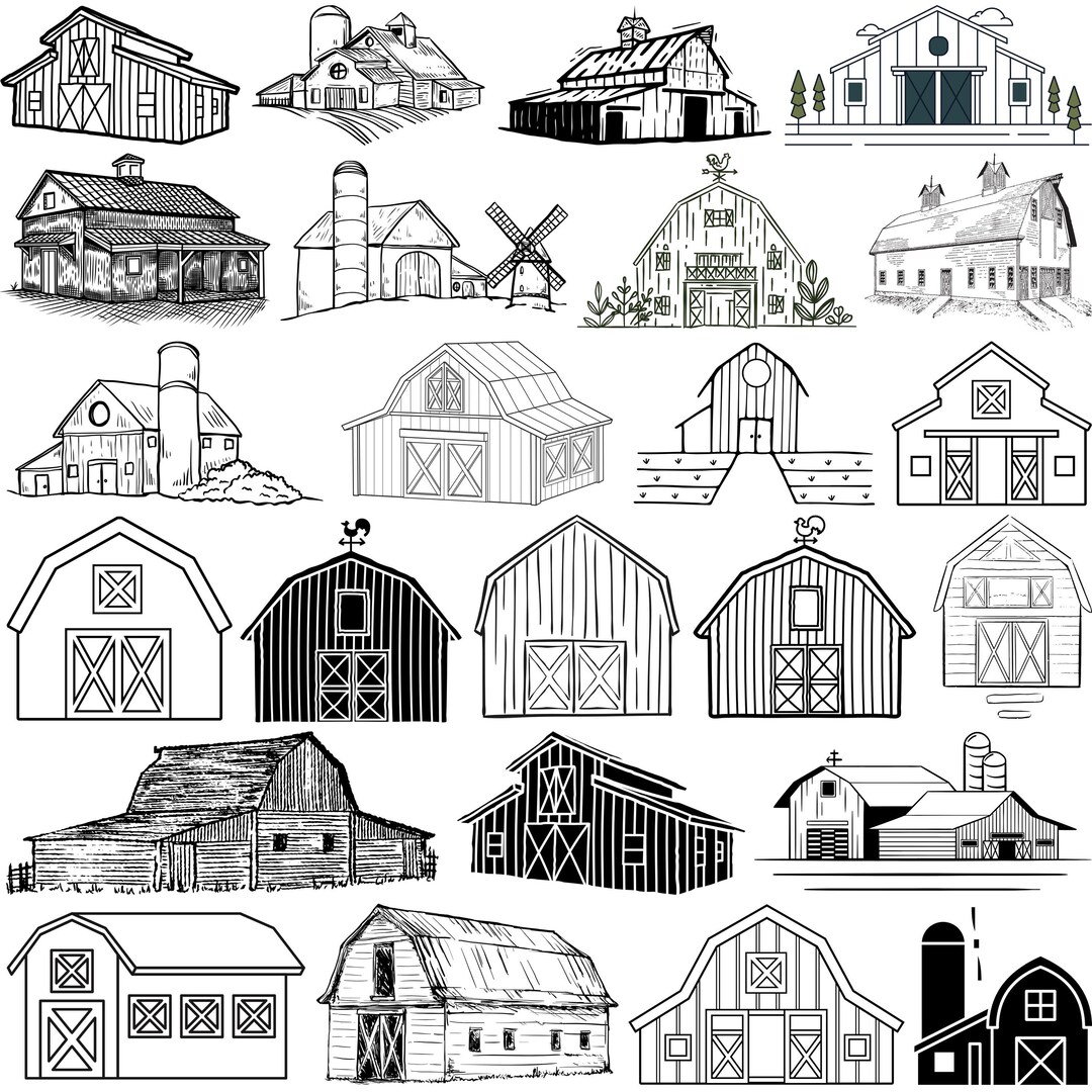 Barn SVG Bundle: Farm Scene Cut Files (digital Download - Etsy