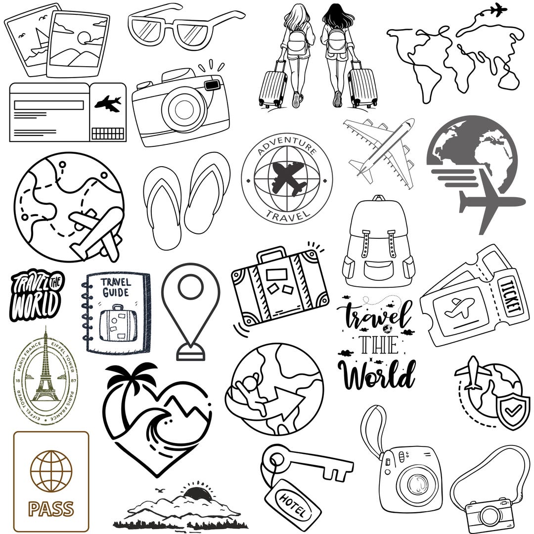 Travel SVG Bundle: Adventure Clipart, Vacation Cricut Files (digital ...