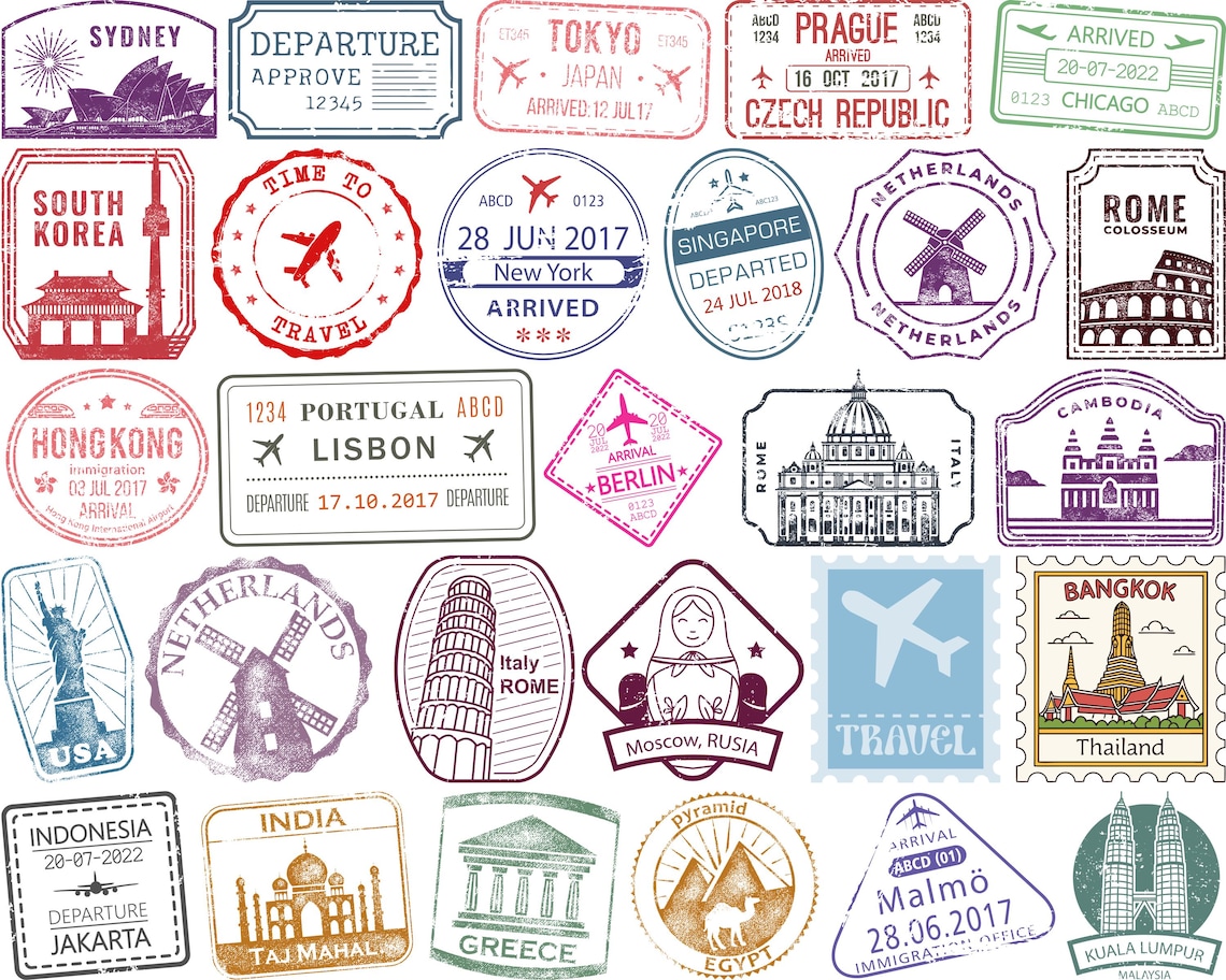 Travel City Stamps SVG Bundle: European Capitals, Landmarks (digital ...