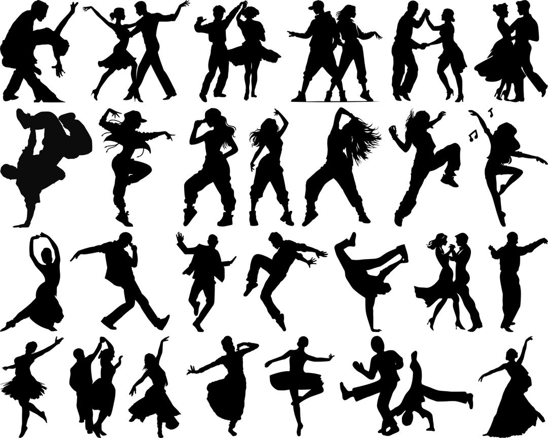 Dance SVG Bundle: Dancer Silhouettes, Clipart, and Cut Files (digital ...