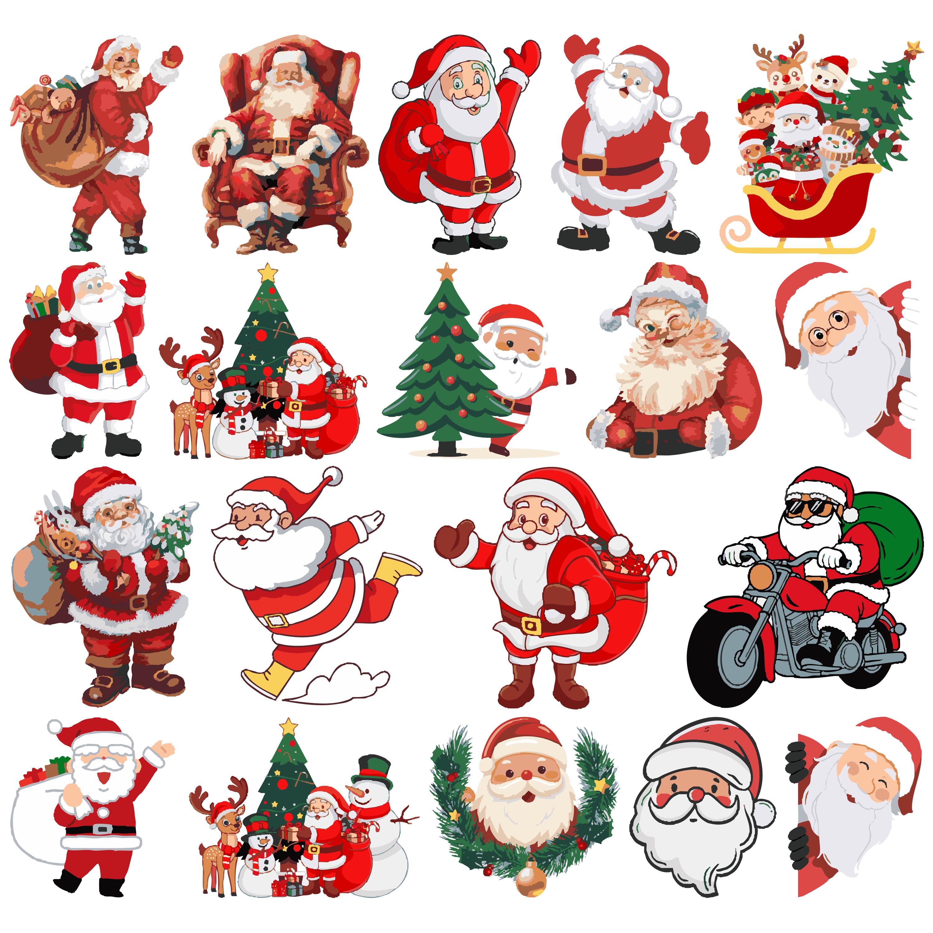Santa Claus SVG Bundle: Christmas Vector Graphics (digital Download) - Etsy