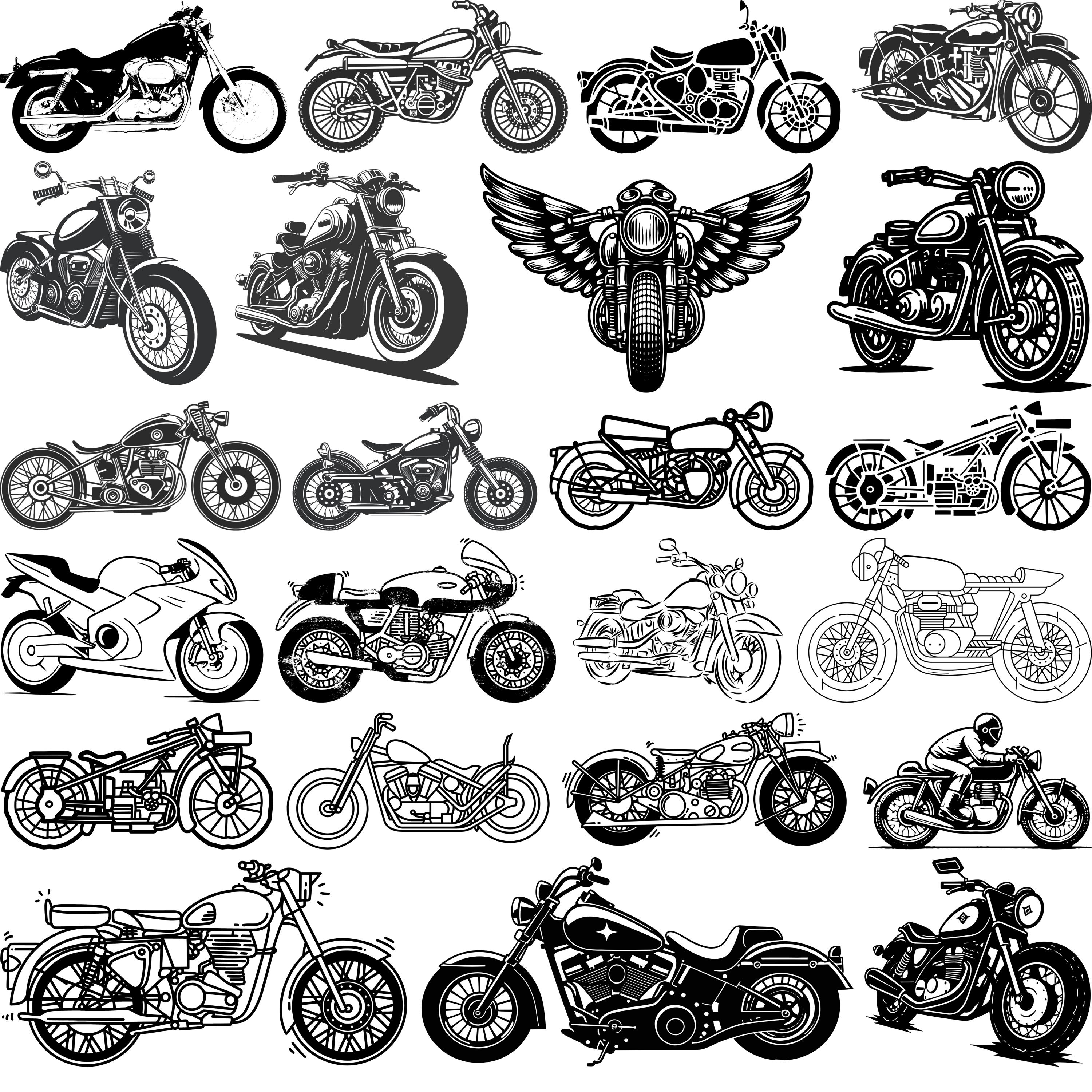 Classic Motorcycles Bundle SVG, Classic Motorcycle Cut File for Cricut ...