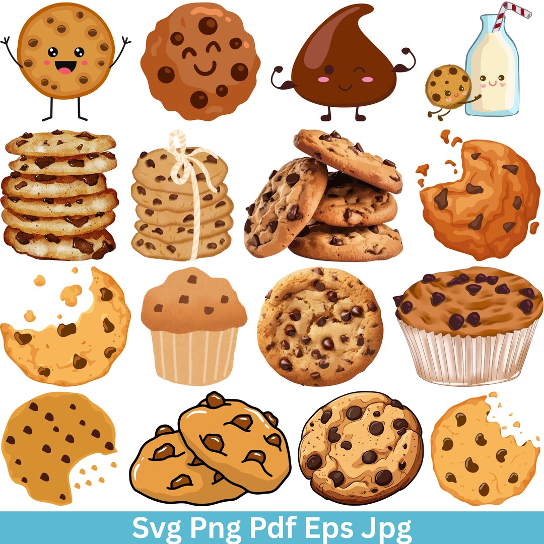 Chocolate Chip Cookie SVG, Cookies Clipart ,cookies Vector, Cookies Svg ...