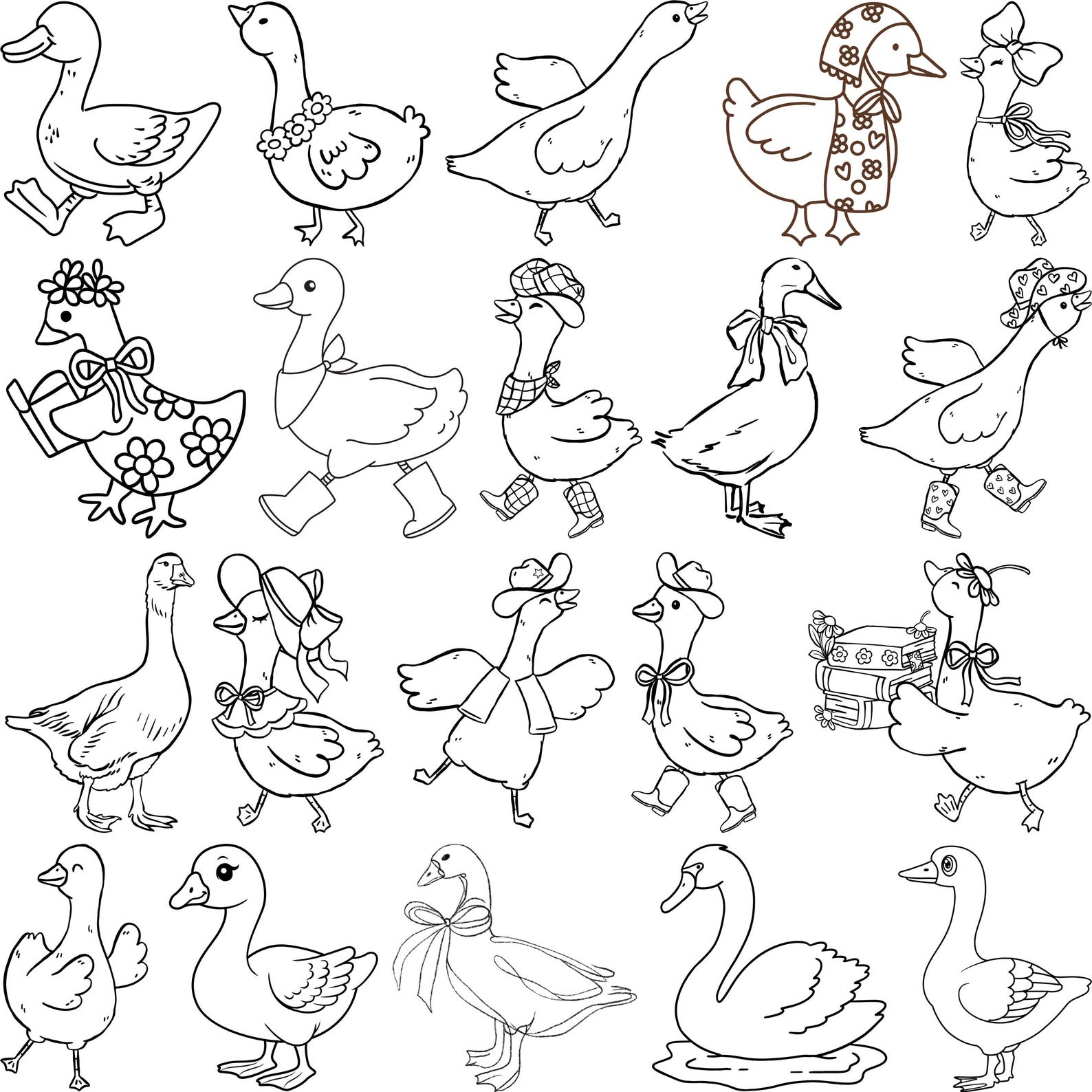 Goose SVG Bundle: Geese Silhouette Vector, Cricut Cut Files (digital ...