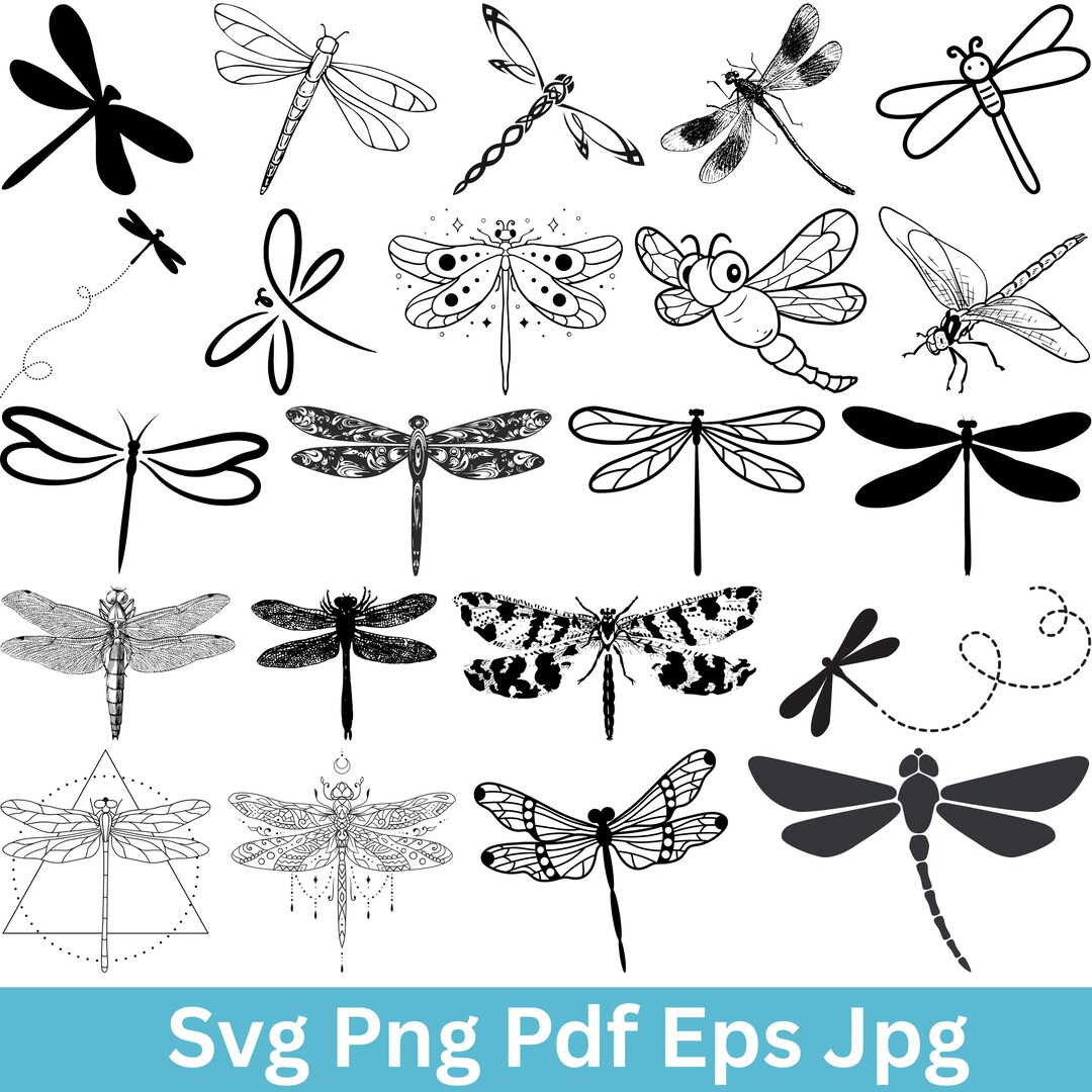 Dragonfly SVG Bundle, Dragonfly Svg Cut Files for Circut, Dragonfly ...