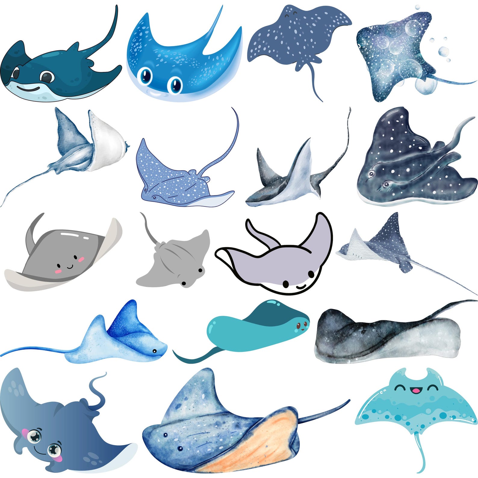 Stingray SVG Bundle, Sea Animal, Nautical, Stingray Cut Files, Manta ...