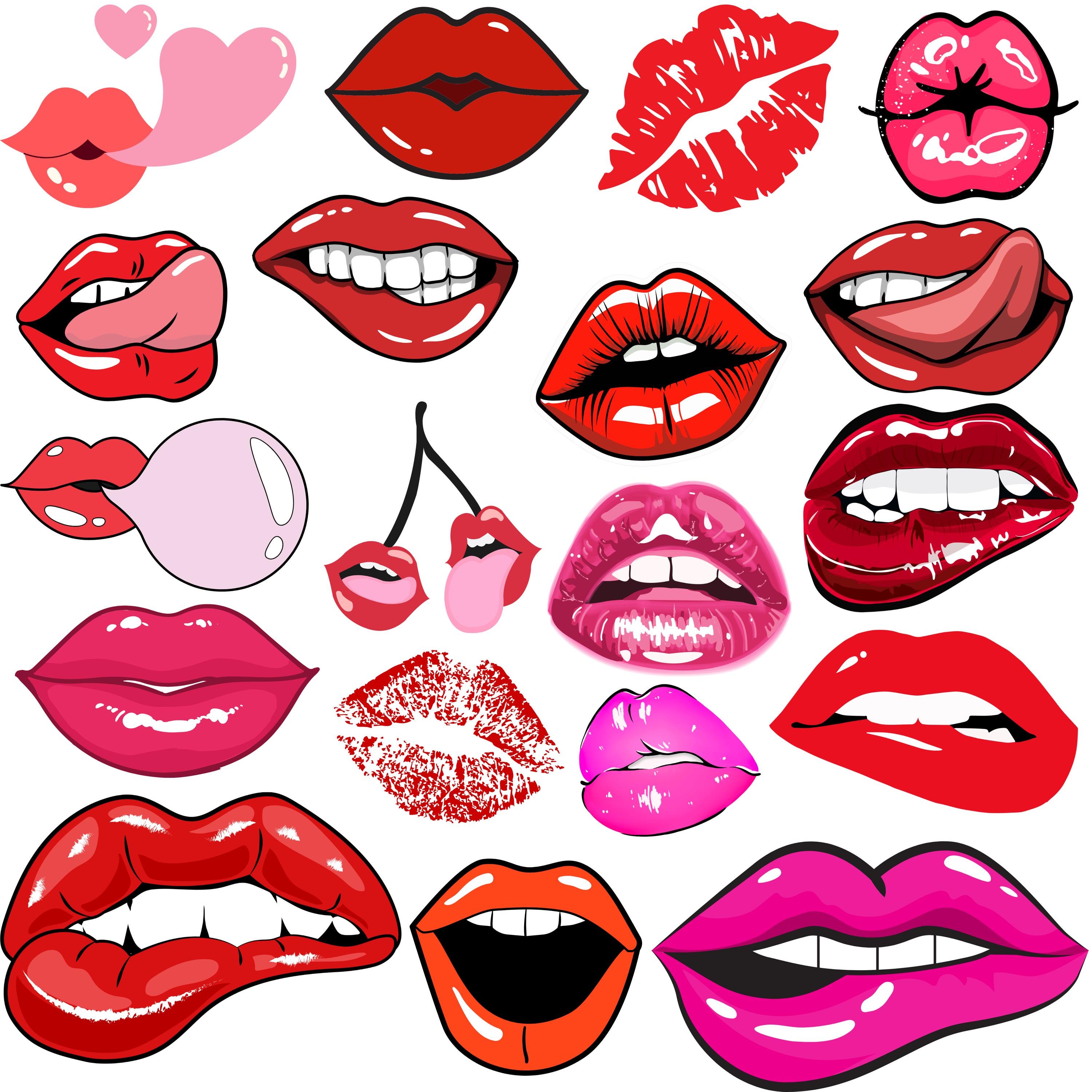 Lips SVG Bundle: Bleeding Lips, Kiss Cut Files (digital Download) - Etsy