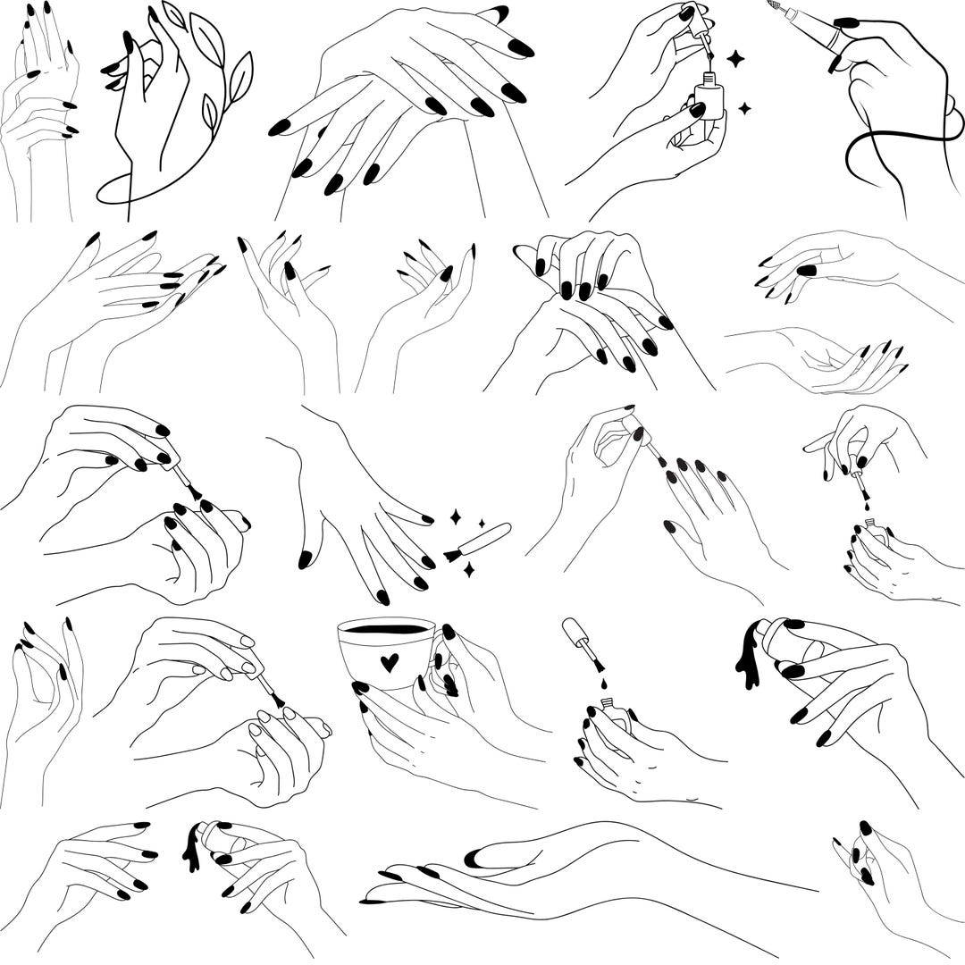 Nail Art SVG Bundle: Manicure Fashion Graphics (digital Download - Etsy