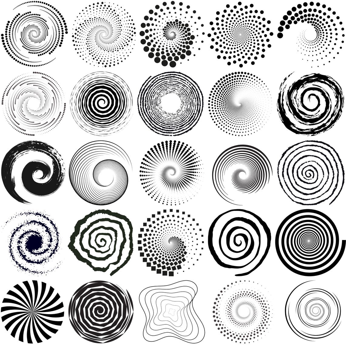 Spiral SVG Bundle, Spiral Clipart, Swirl Svg, Spiral Cut Files for ...
