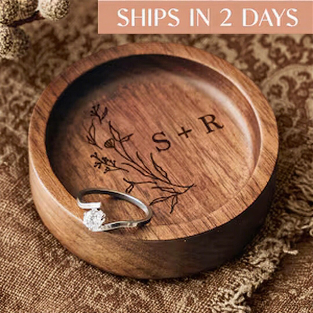 Custom Wooden Ring Tray–personalized Round or Square Styles With Unique ...