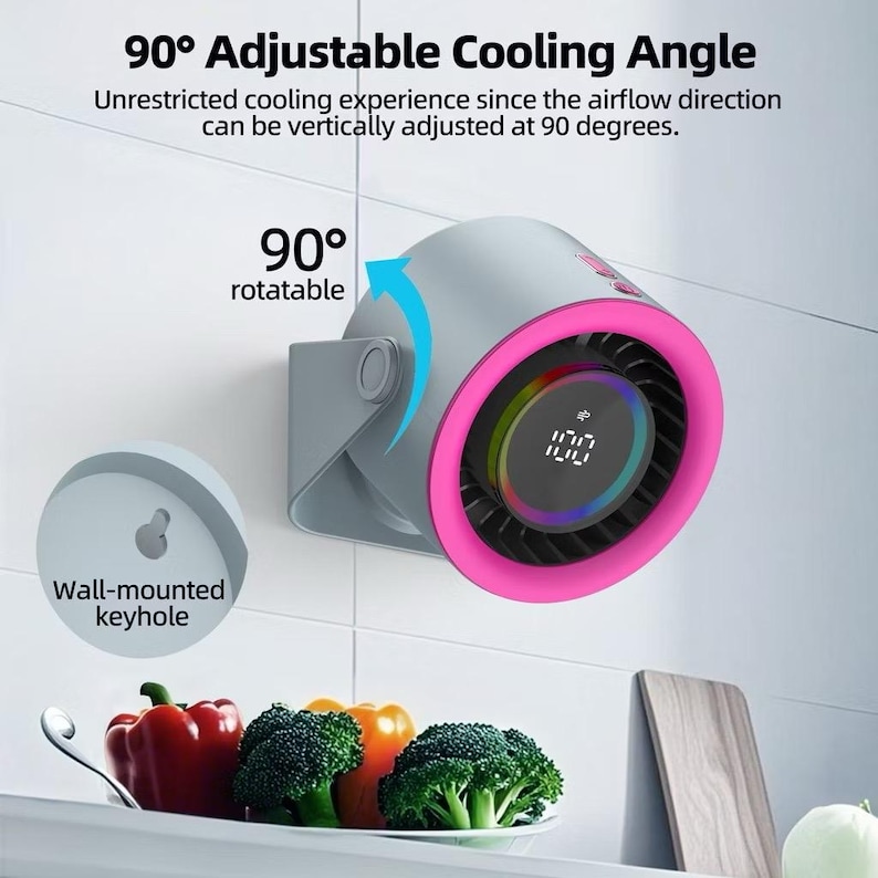 GOOJODOQ Quite Desk Fan High-speed 100 Speed Cooling Fan Adjustable ...