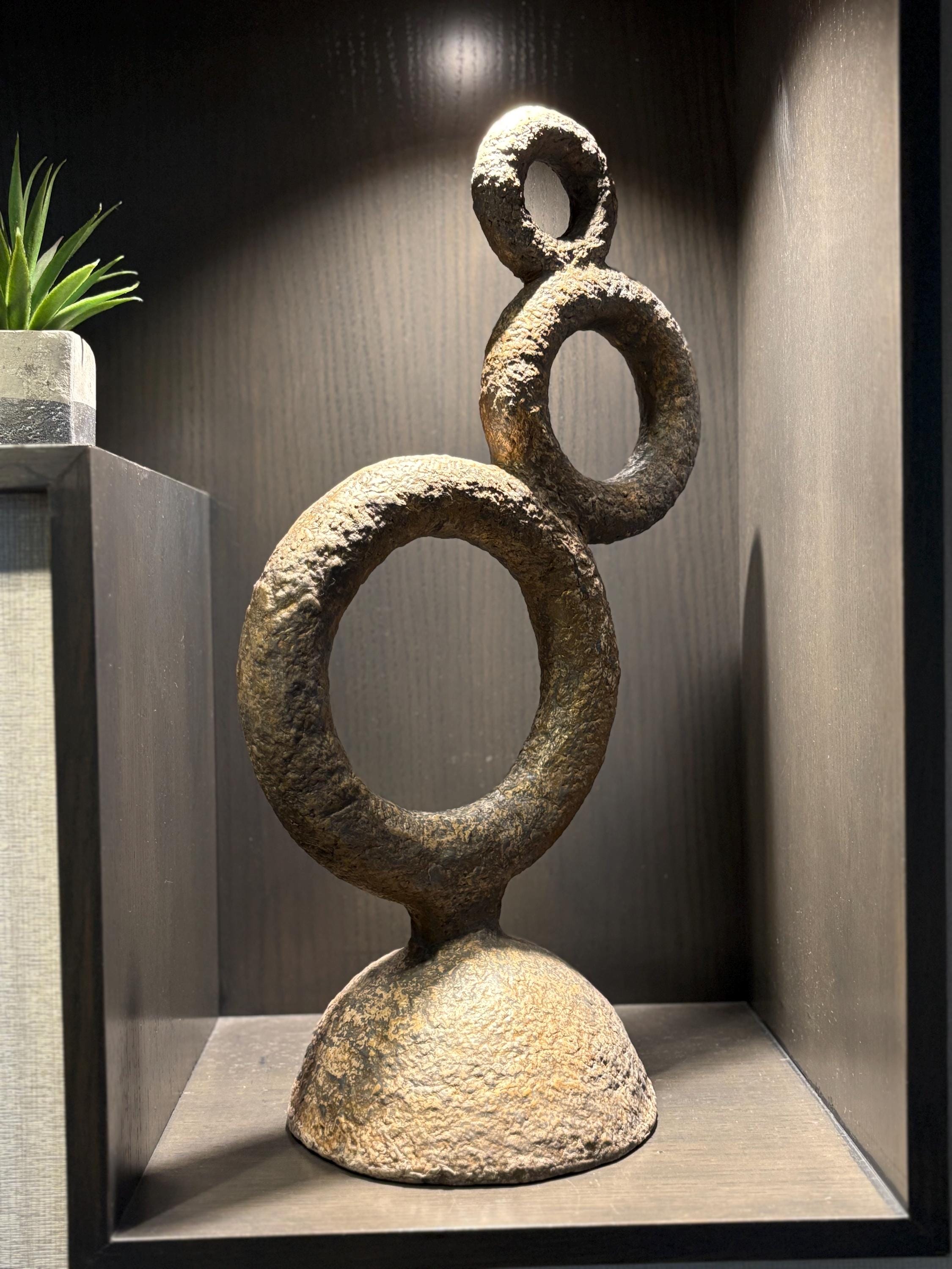 Modern Abstract Circle Sculpture | Textured Paper Mache Finish ...
