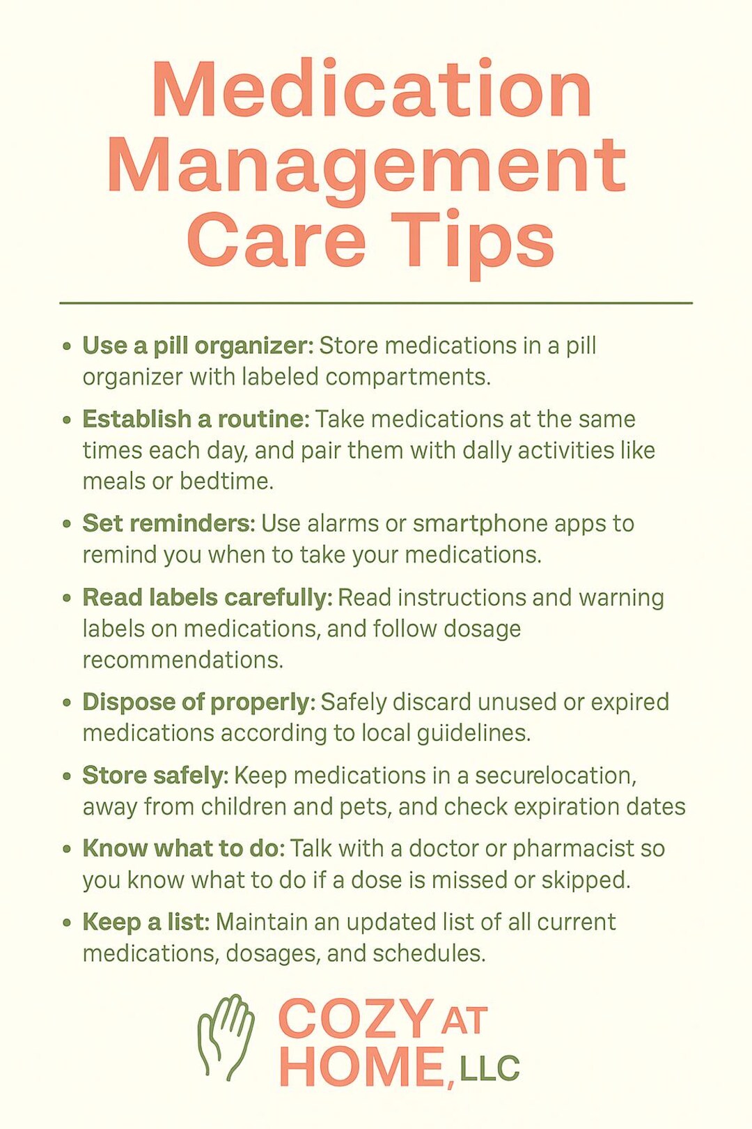 Medication Management Log | Printable Pill Organizer Chart | Caregiver ...