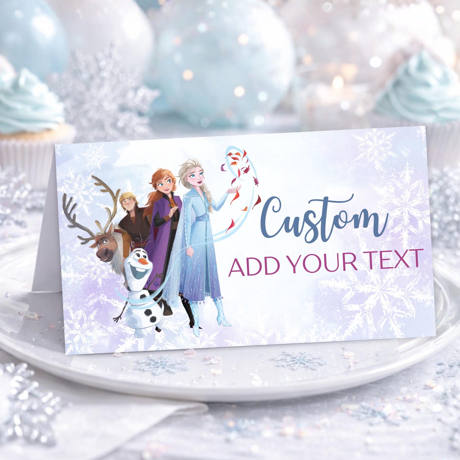 Frozen Theme Food Labels Princess Elsa Birthday Food Tent Cards ...