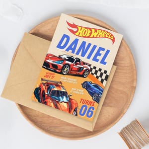Race Car Birthday Invitation: Hot Wheels Party, Editable Canva Template ...