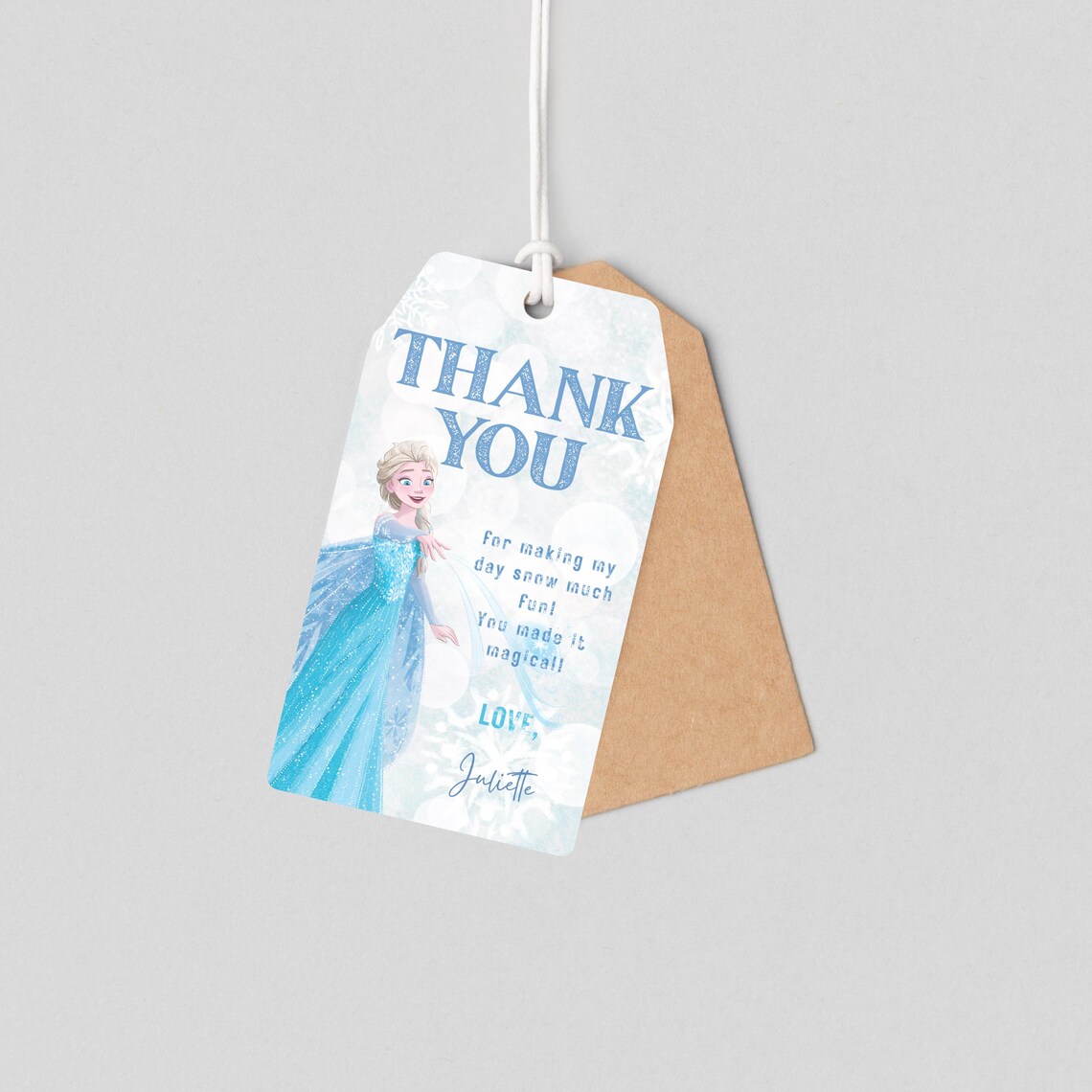 Editable Elsa Frozen Thank You Tags : Frozen Birthday Favor Tag ( Canva ...