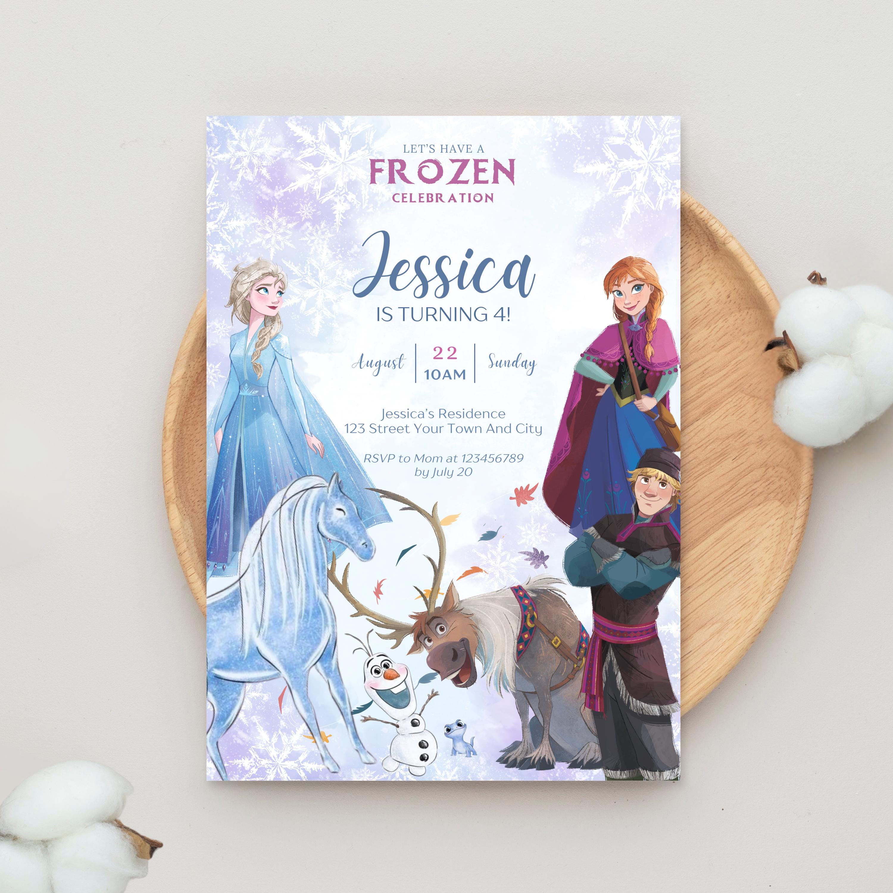 Frozen Birthday Invitation: Elsa Winter Party, Editable Template ...