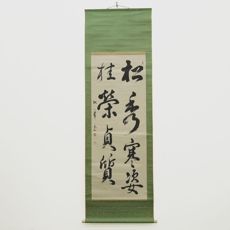 Vintage Japanese Calligraphy Scroll – “pine in Winter” Zen Saying ...
