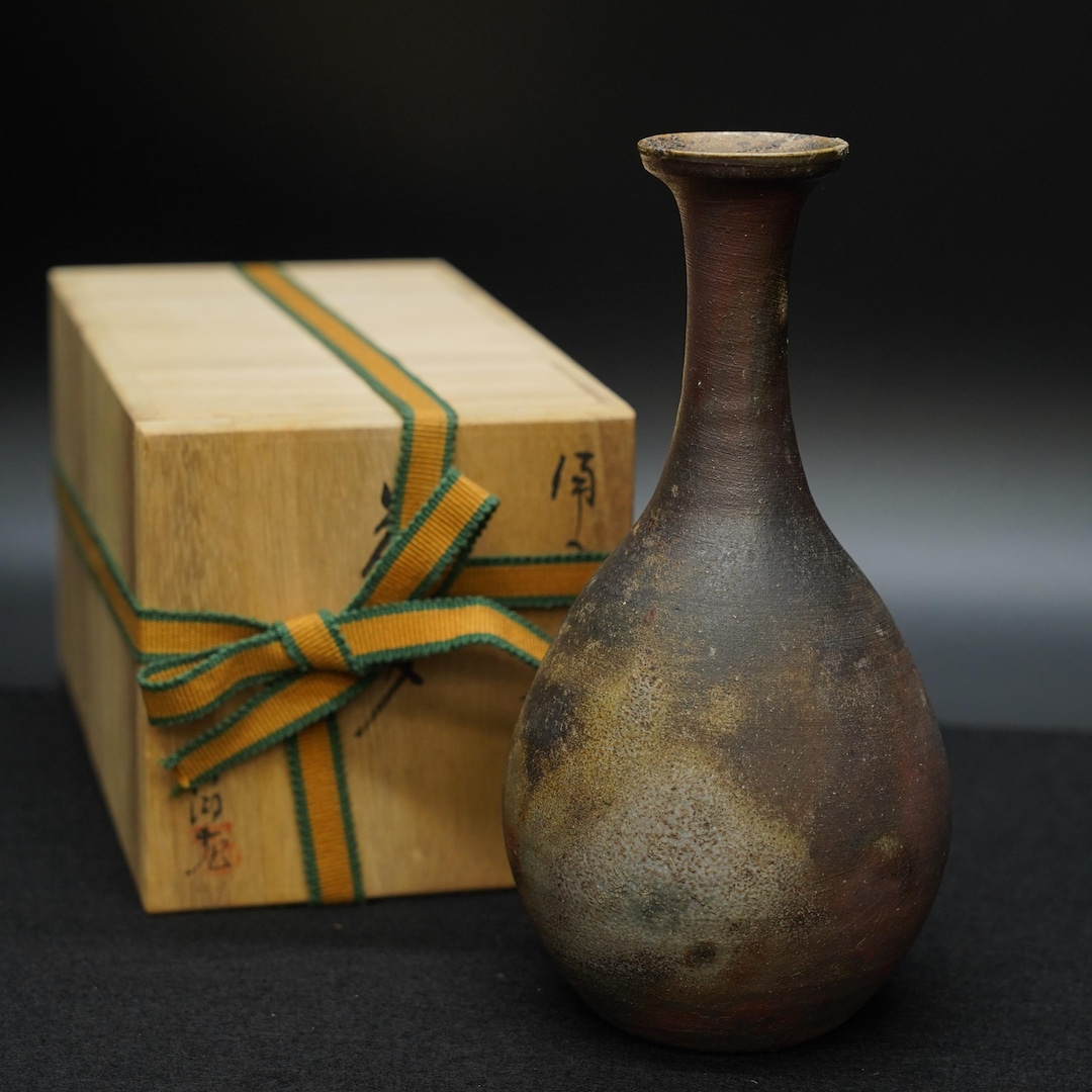 Japanese Bizen Ware Tokkuri Vase – Wood-fired Sake Bottle or Flower ...