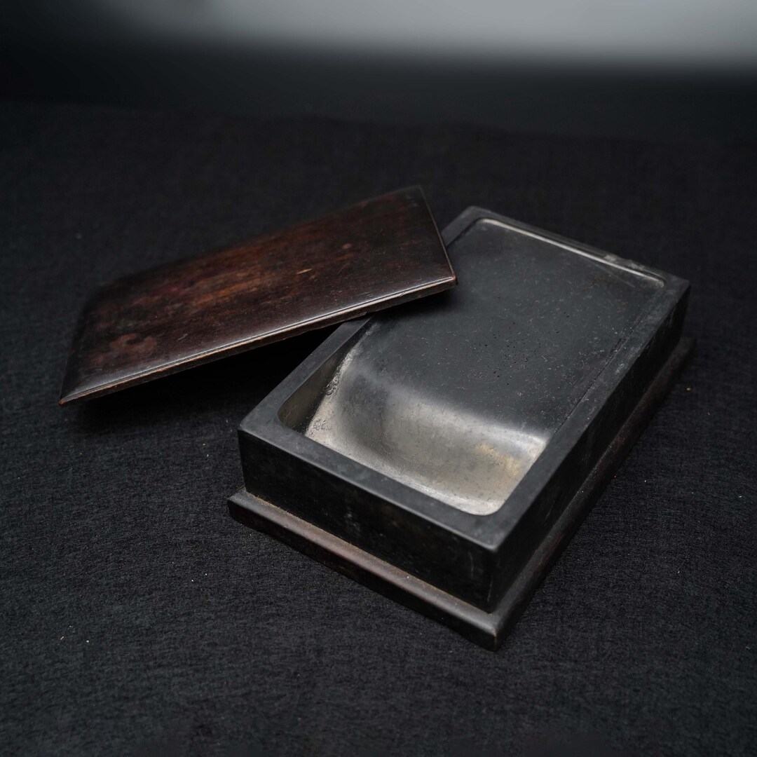 Vintage Japanese Inkstone Suzuri With Wooden Case – Calligraphy Tool ...
