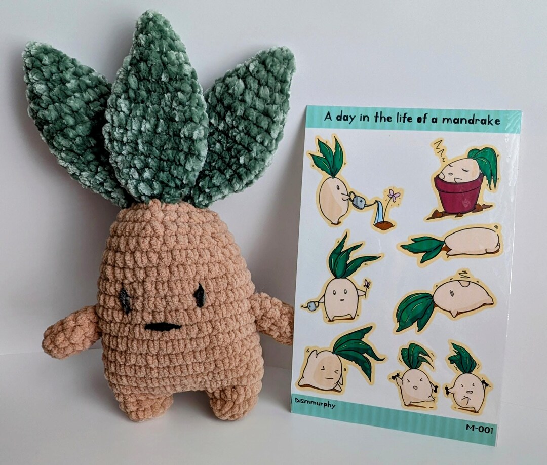 Mandrake Amigurumi and Sticker Sheet - Etsy