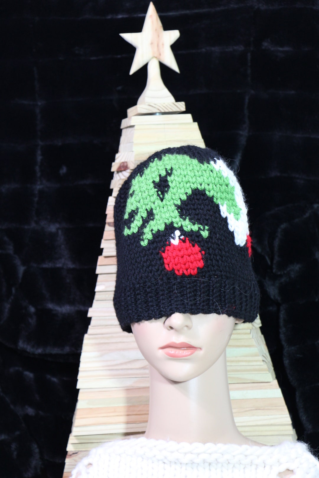 The Grinch Crochet Wool Hat - Etsy