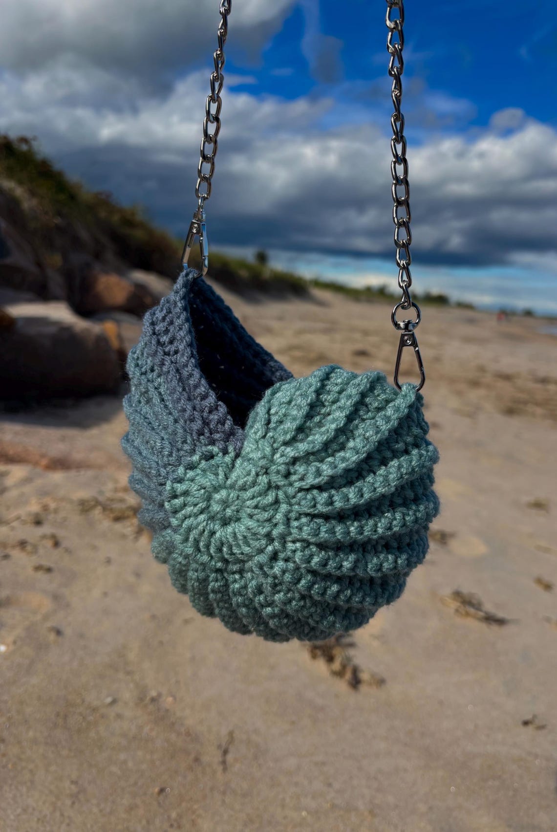 Handmade Crochet Seashell Ammonite Bag - Etsy