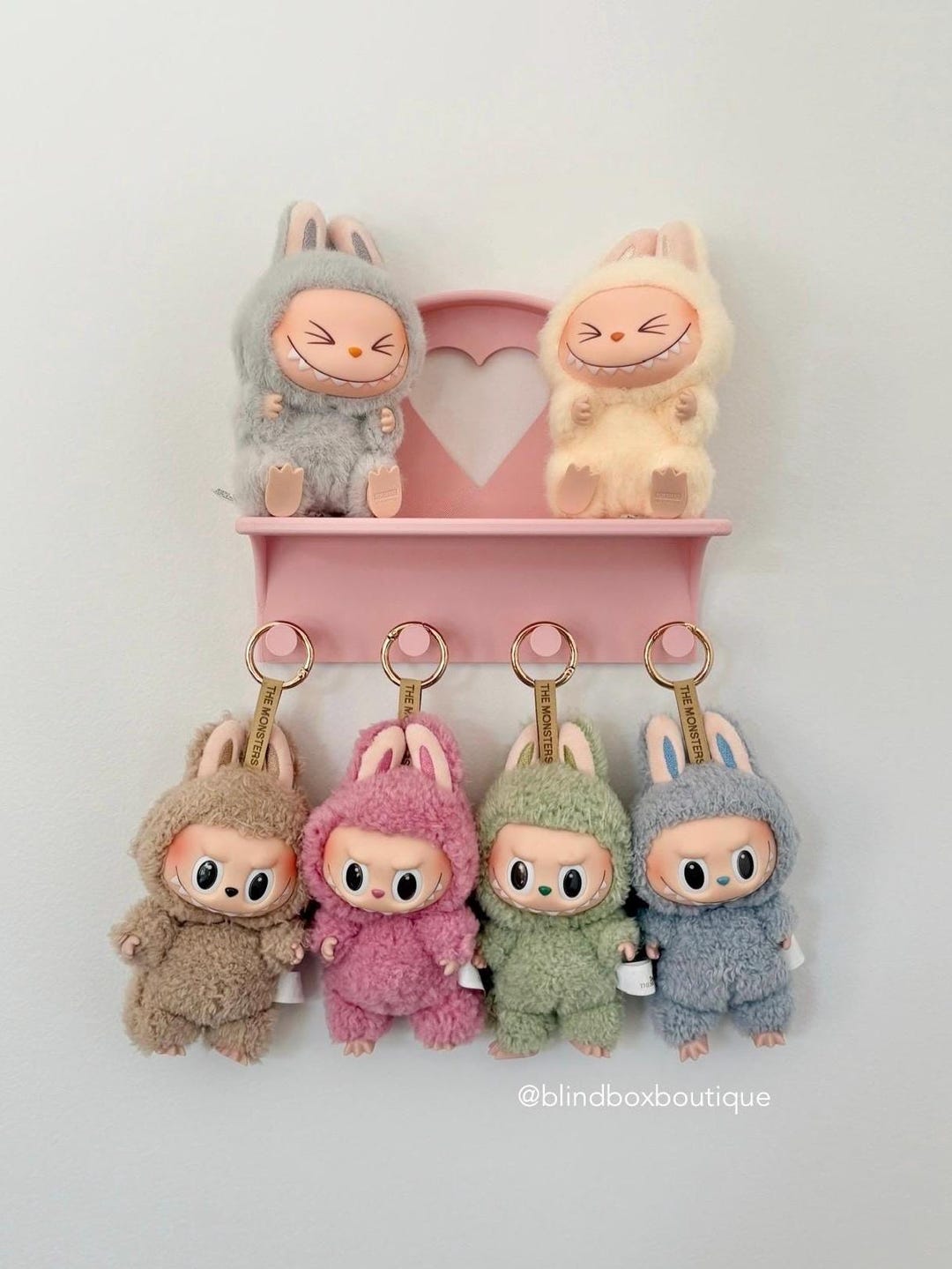 Cute Wall Display Shelf With Hanging Hooks | Collectible Wall Organizer ...