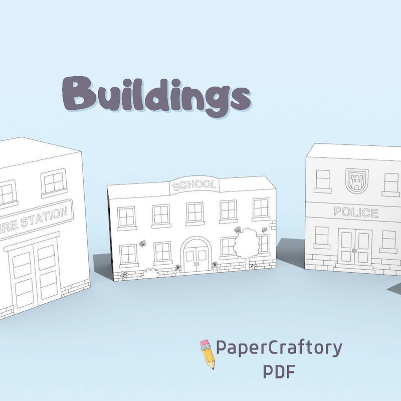 3d Papercraft City Building - Etsy