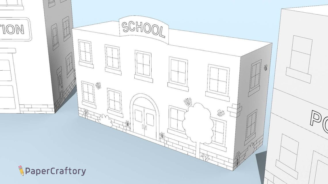 Printable Paper Craft for Kids, DIY Paper City Building Set (PDF ...