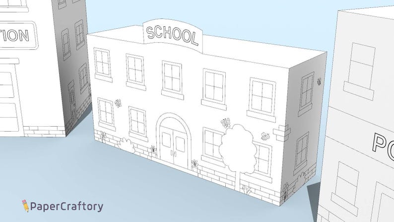 Printable Paper Craft for Kids, DIY Paper City Building Set (PDF ...