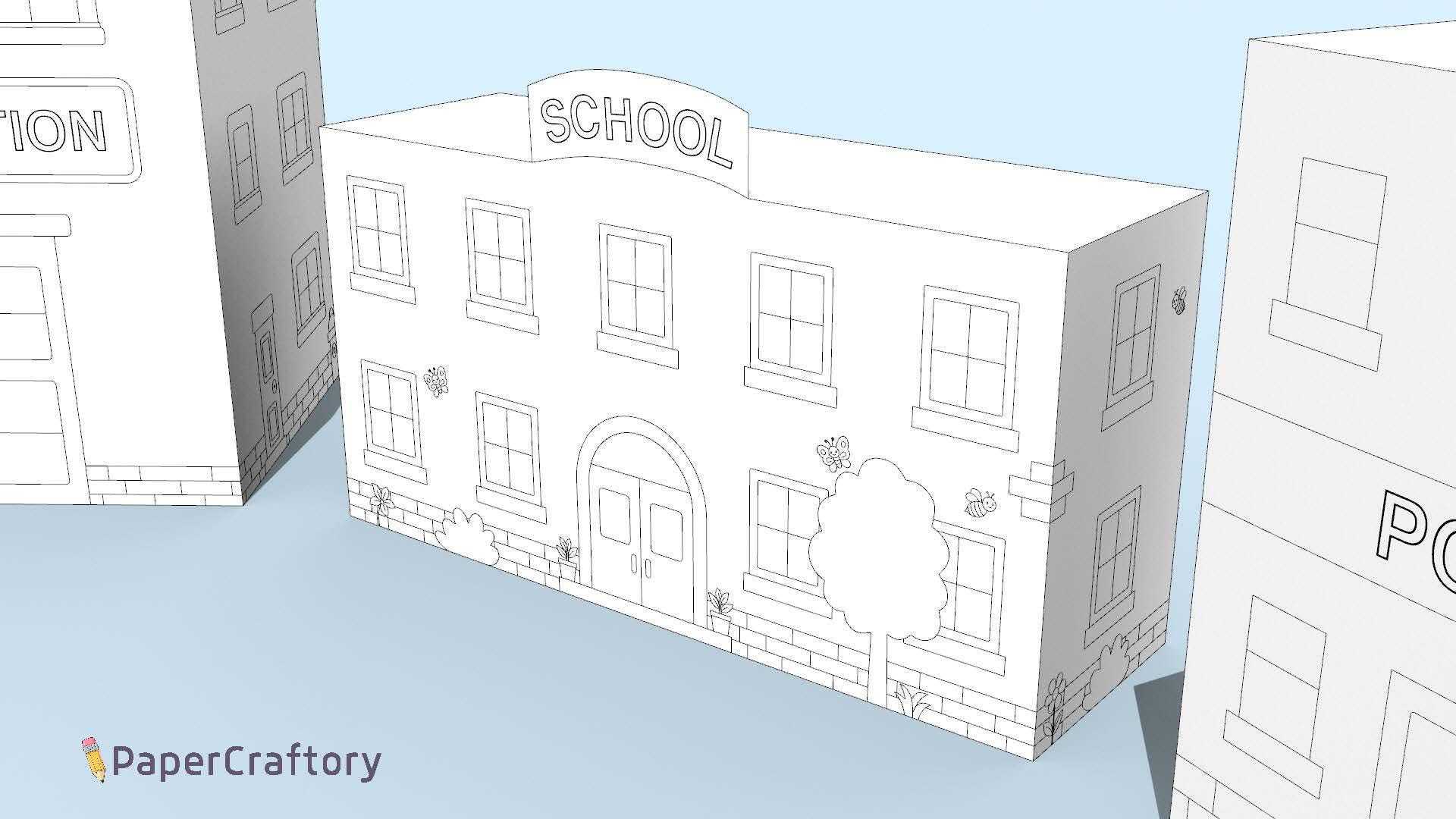 Printable Paper Craft for Kids, DIY Paper City Building Set (PDF ...