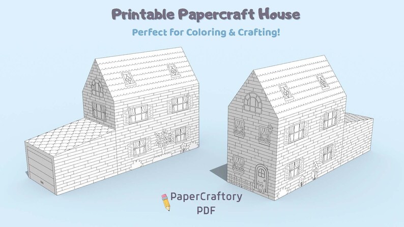Paper Toy House, Papercraft for Kids, Instant Download, DIY 3D Building ...