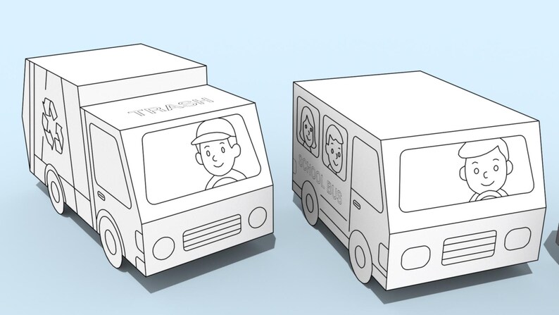 Paper City Vehicle Pack: DIY 3D Papercraft Toys (PDF Downloadable ...