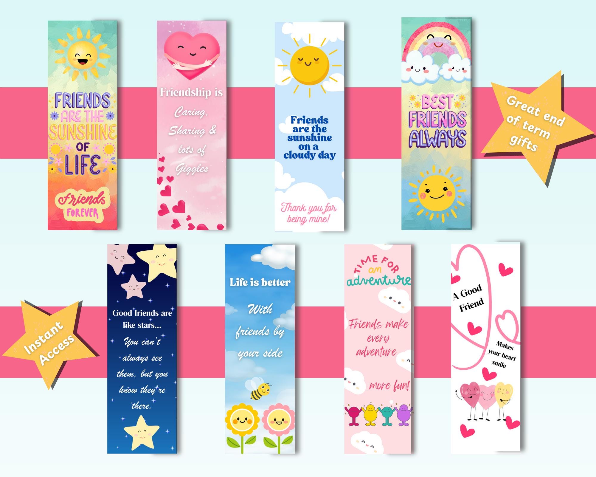 Printable Friendship Bookmarks for Kids | Positive Affirmations ...