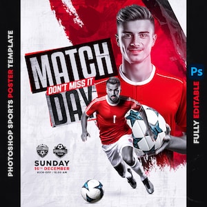 Editable Sports Poster Template PSD: Customizable Photoshop Design - Etsy